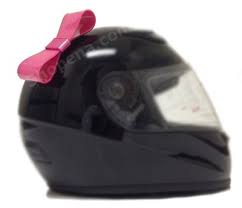pink motorcycle helmet bow